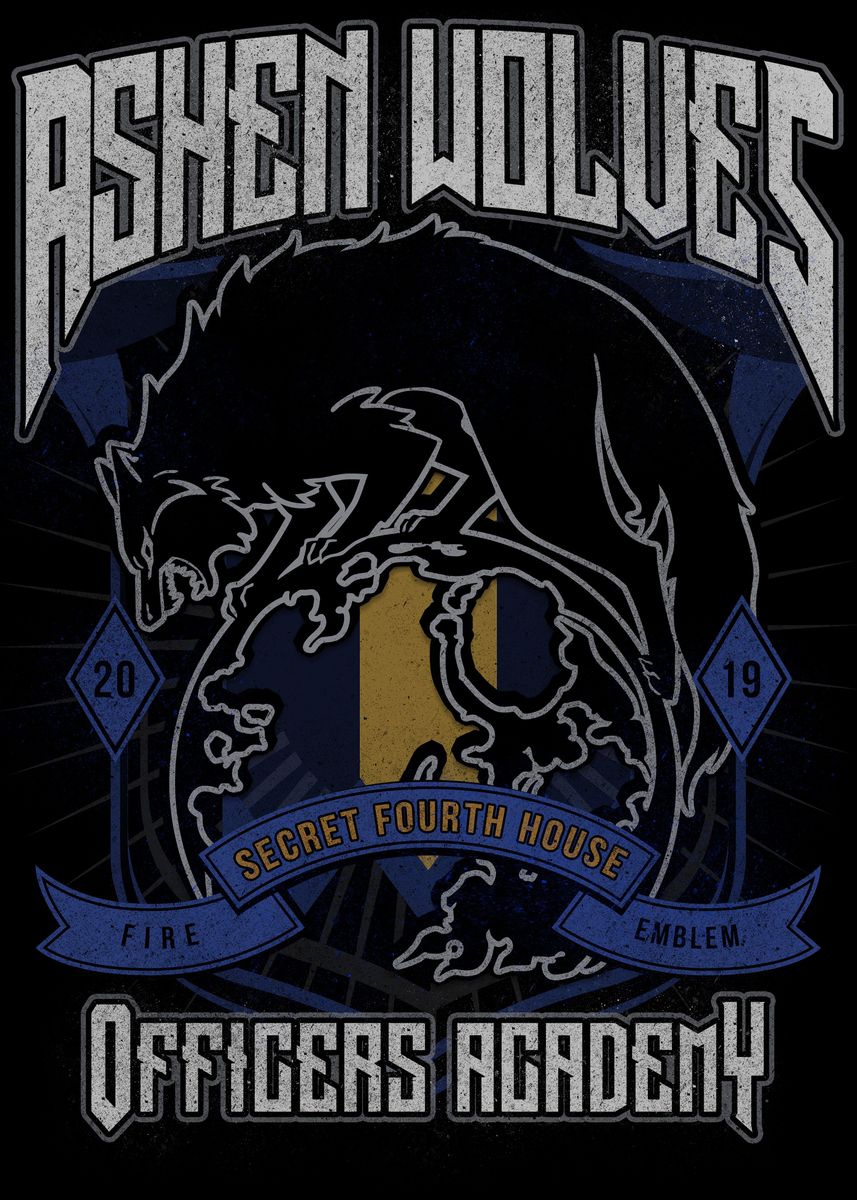 'Ashen Wolves Crest' Poster, picture, metal print, paint by Ursula ...