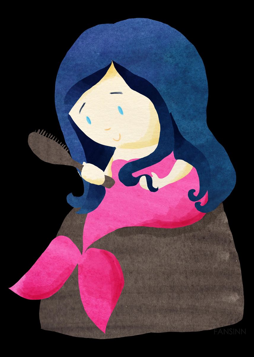 'Mermaid girl child water M' Poster, picture, metal print, paint by ...