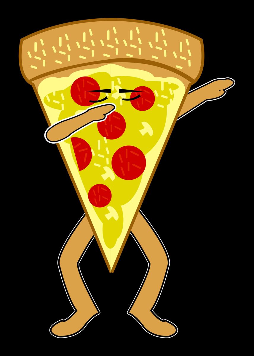 'The dabbing Pizza Pepperon' Poster, picture, metal print, paint by John DonJoe | Displate