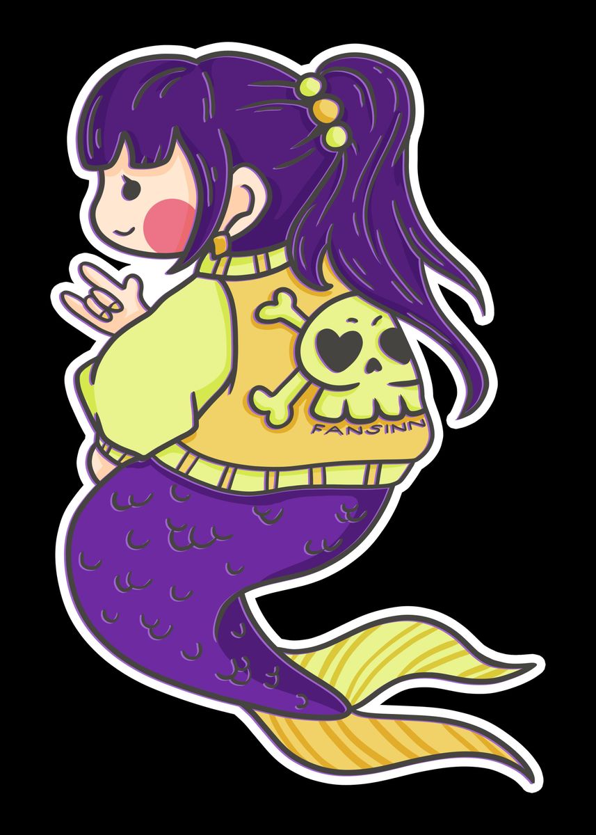 'Metal rock music mermaid g' Poster by fansinn | Displate