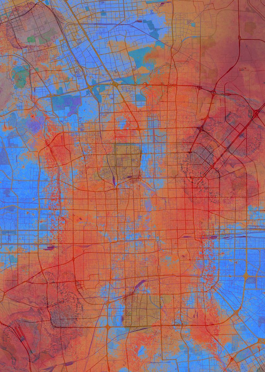 'Beijing Street Map' Poster by Dany | Displate