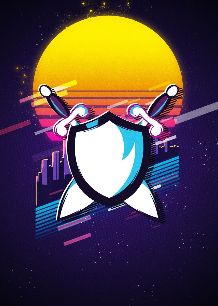 'shield' Poster, picture, metal print, paint by Water | Displate