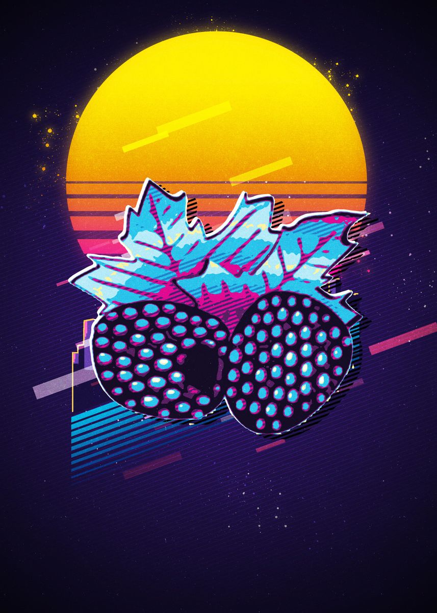 'Raspberries' Poster, picture, metal print, paint by padilla | Displate