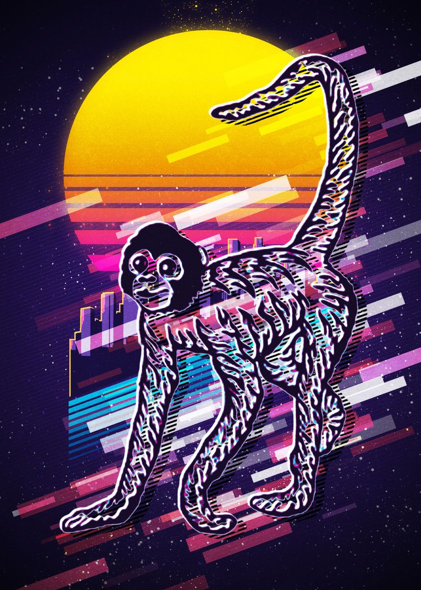 'Peruvian Black Spider Monk' Poster, picture, metal print, paint by ...