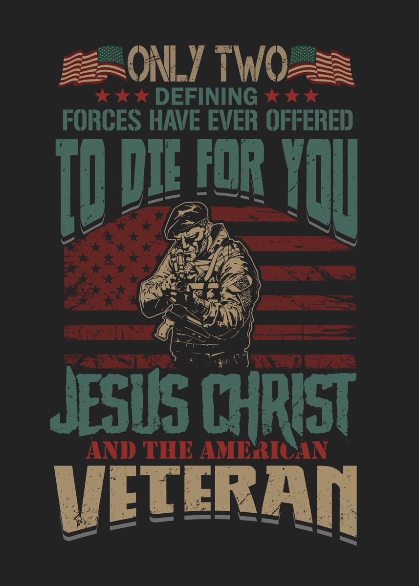 'Christian Veteran US' Poster, picture, metal print, paint by A Memer ...
