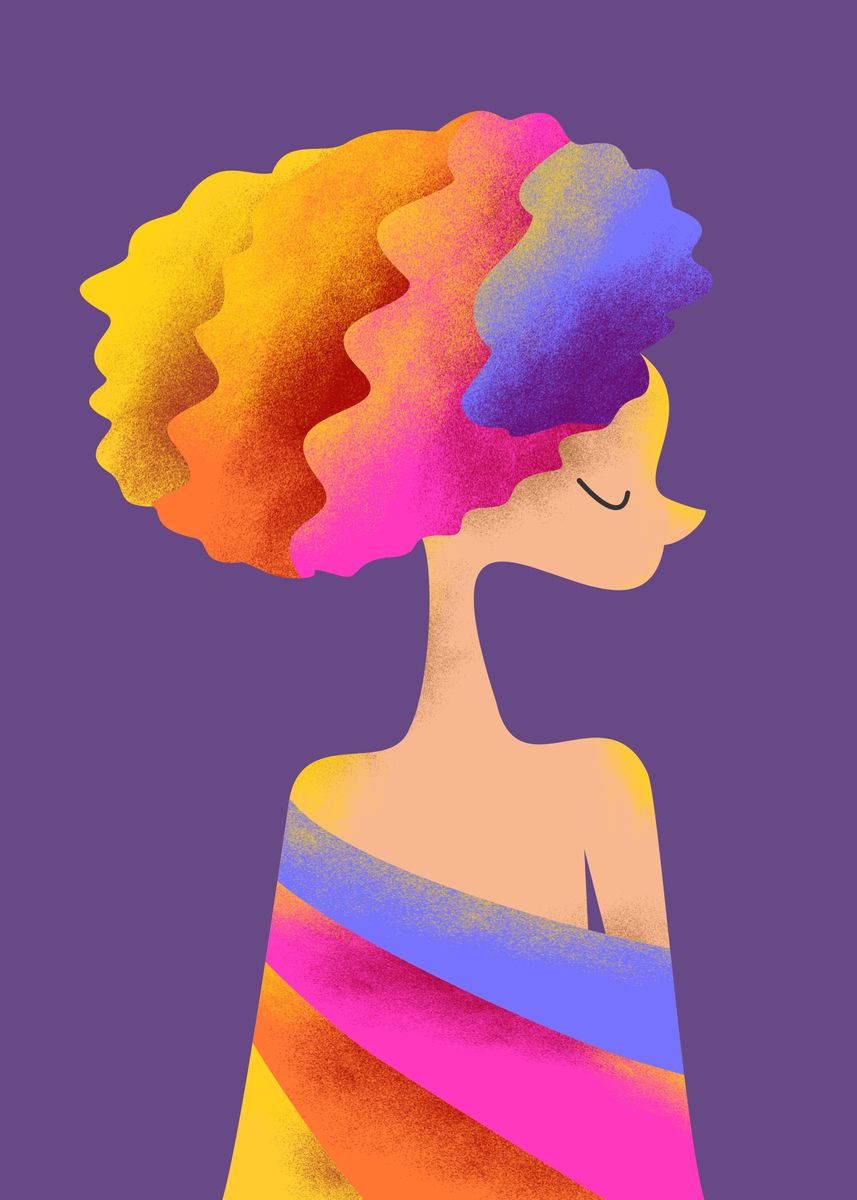 'Colorful Hair' Poster by Artsigma | Displate