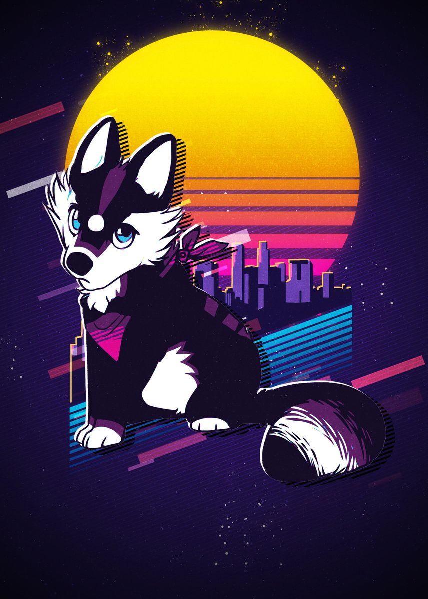 'The Red Wolf' Poster, picture, metal print, paint by Retro Nice ...