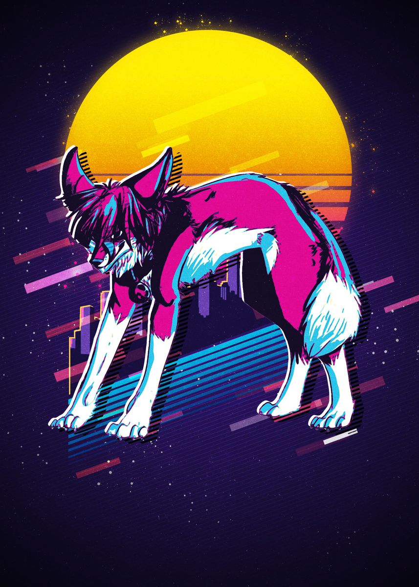 'The Red Wolf' Poster, picture, metal print, paint by Retro Nice ...