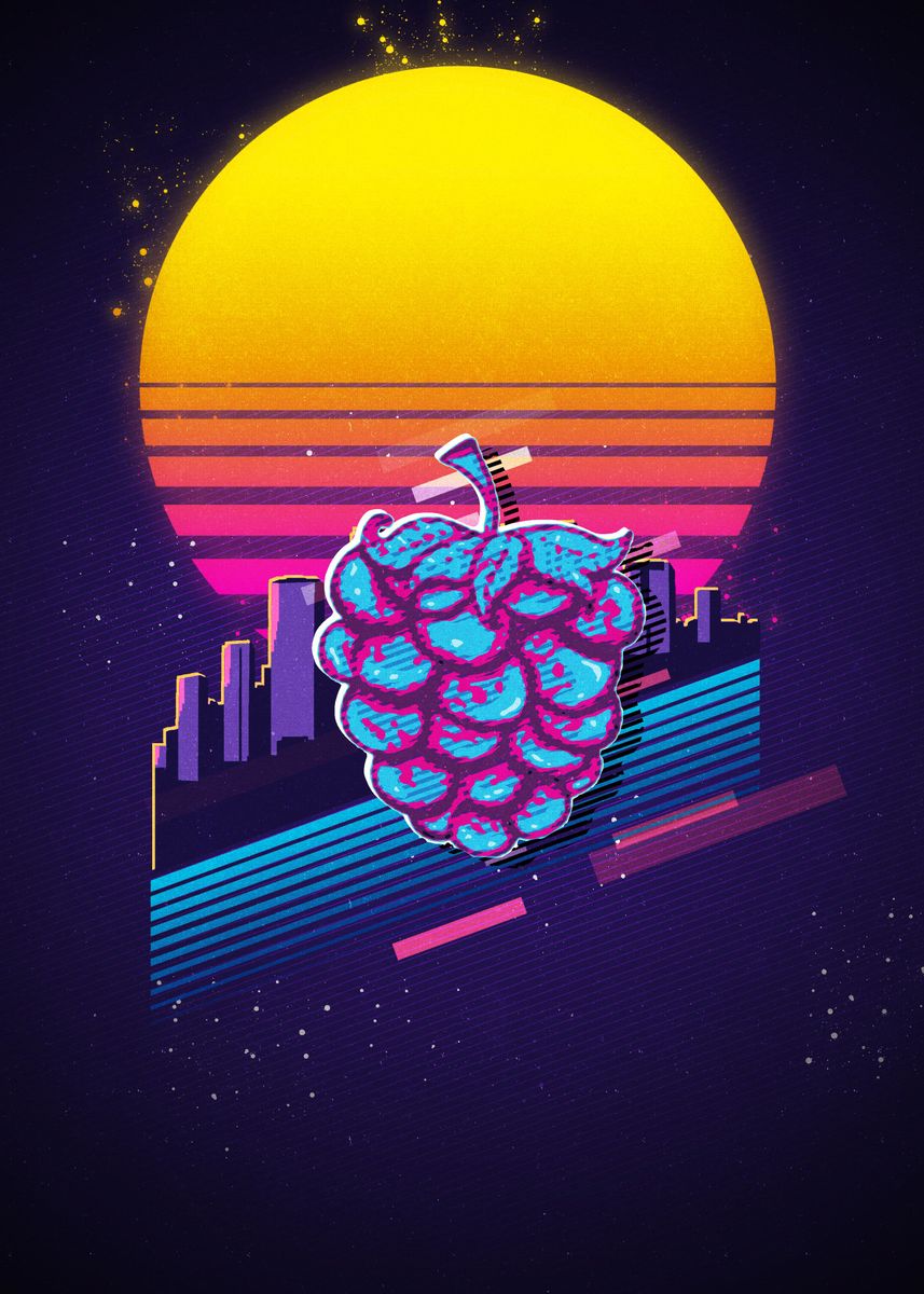 'Raspberries' Poster, picture, metal print, paint by padilla | Displate