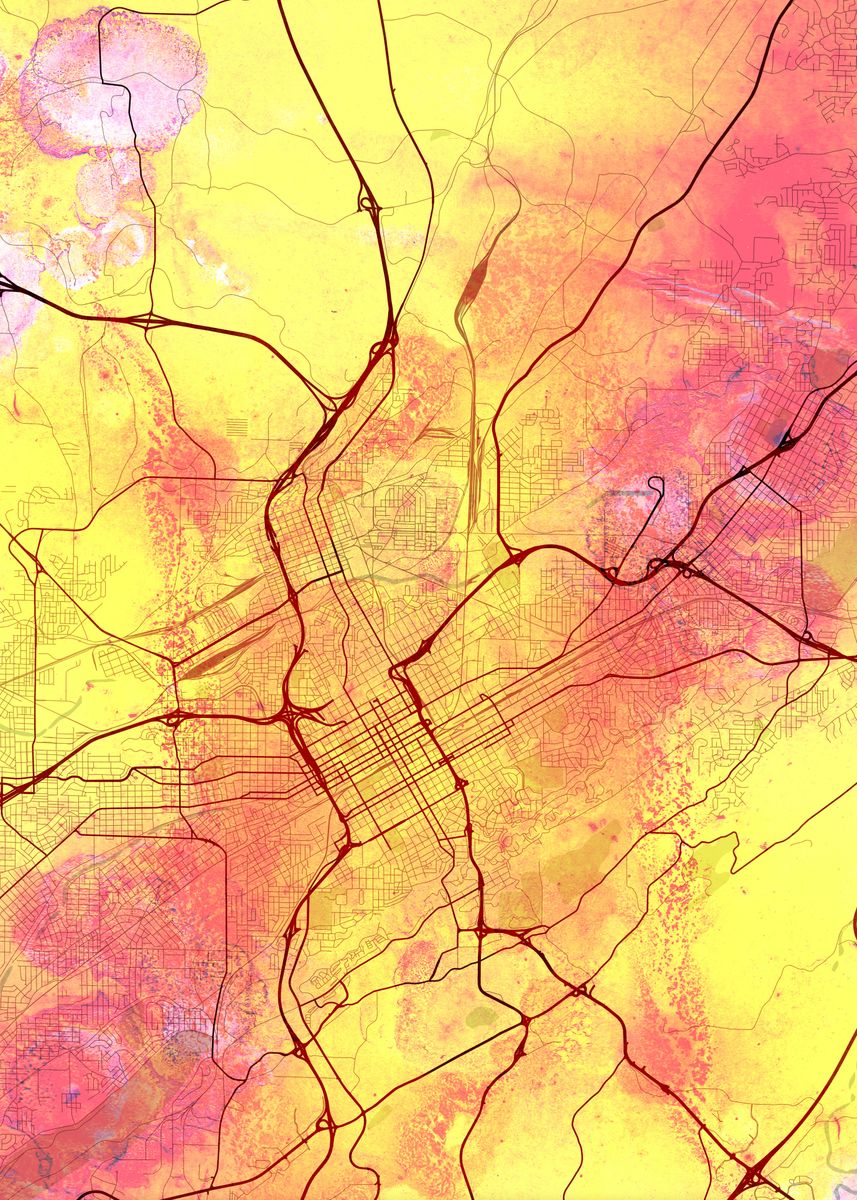 'Birmingham Alabama Map' Poster by Dany | Displate