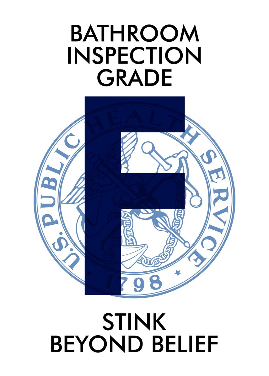 'Bathroom Inspection Stink' Poster, picture, metal print, paint by ...