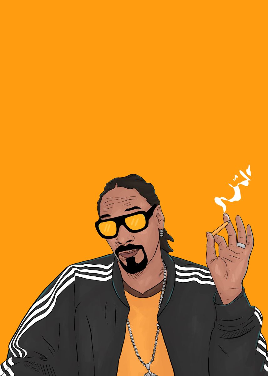 'Snoop Dogg smoking spliff' Poster, picture, metal print, paint by Half ...