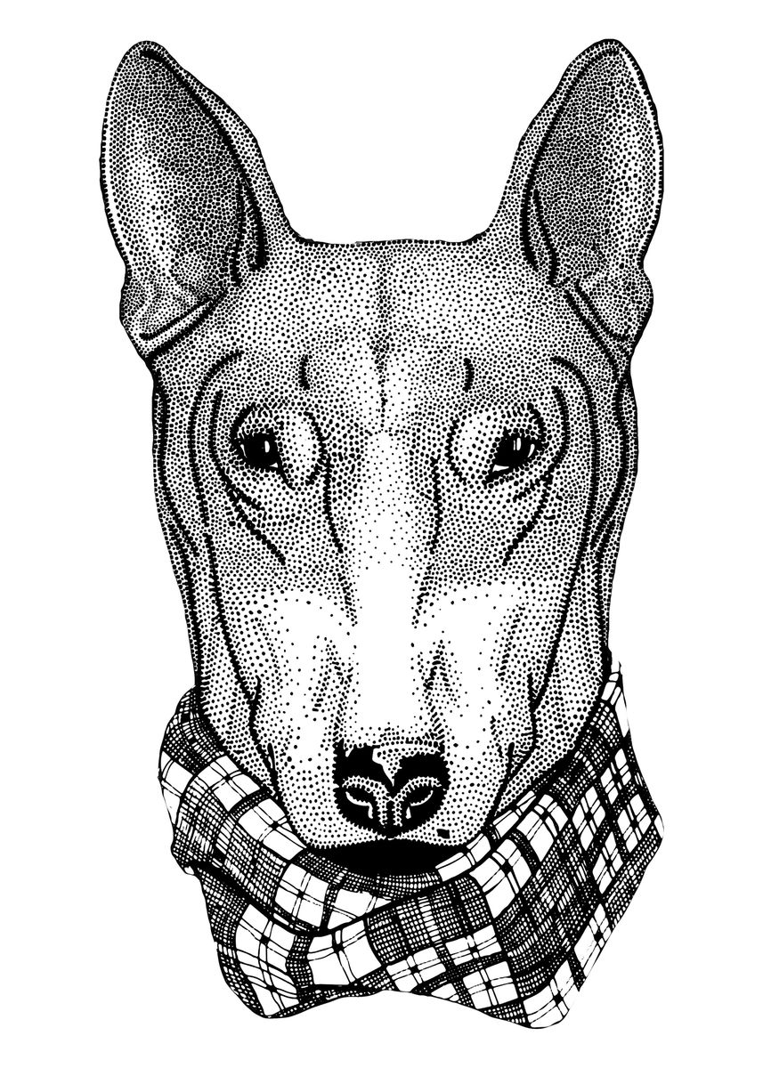 'Dog Drawing' Poster, picture, metal print, paint by Turie Art | Displate