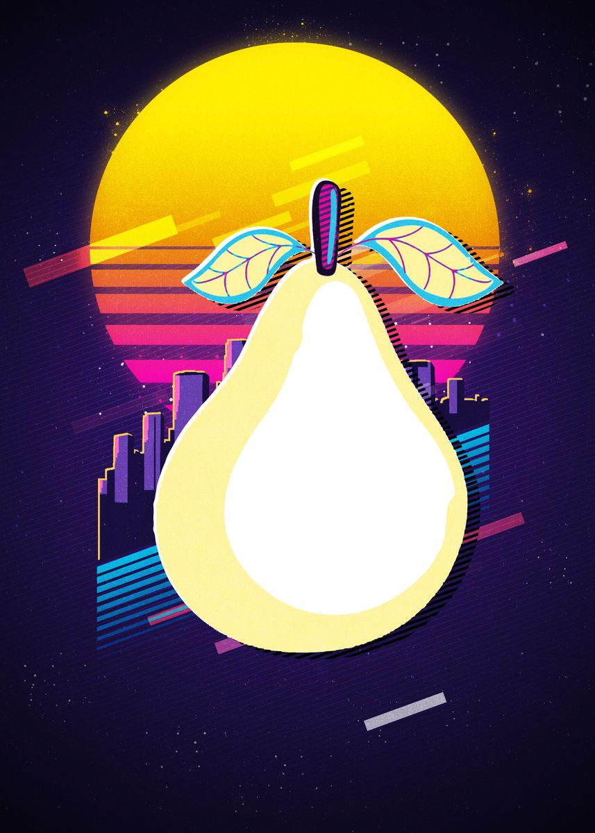 'pears' Poster, picture, metal print, paint by Neon Art Glowing | Displate