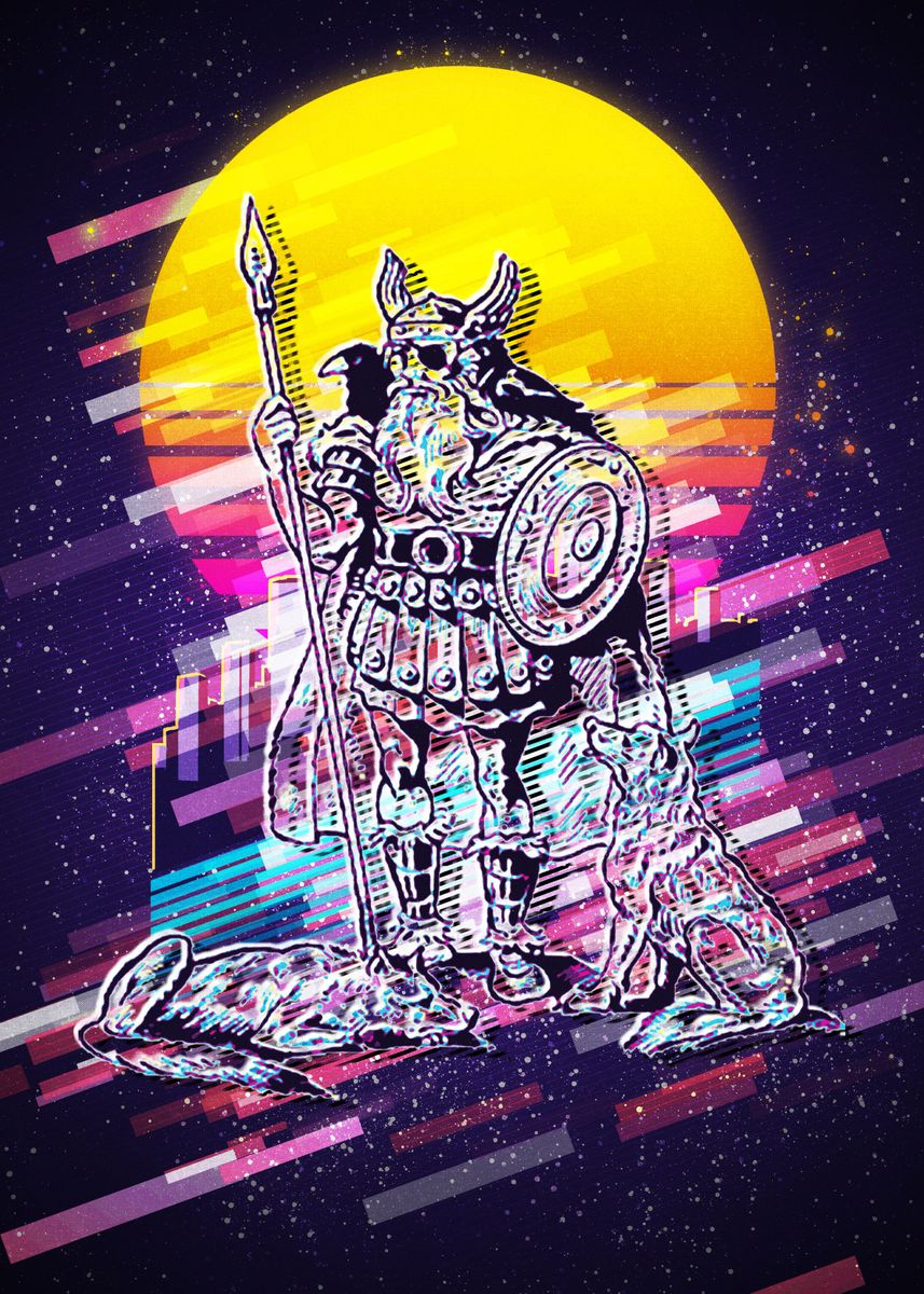 'odin' Poster, picture, metal print, paint by gillpa | Displate
