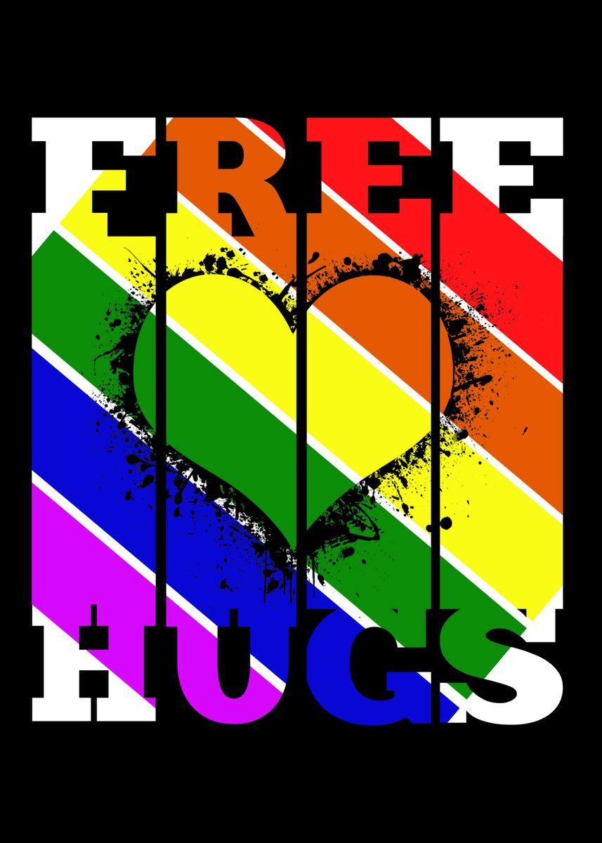 'Free Hugs' Poster, picture, metal print, paint by Cooldruck | Displate