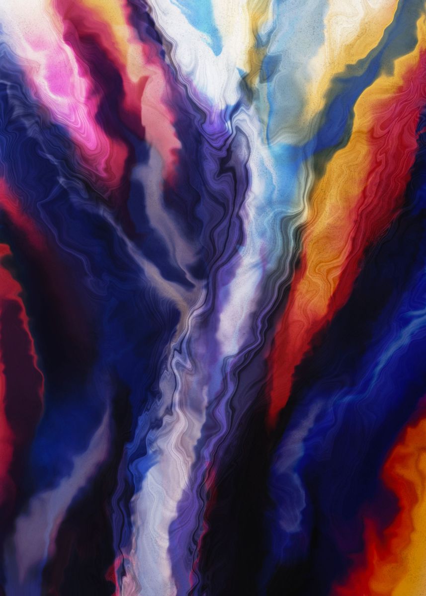 'Fluid Colors 06' Poster, picture, metal print, paint by Mizumono ...