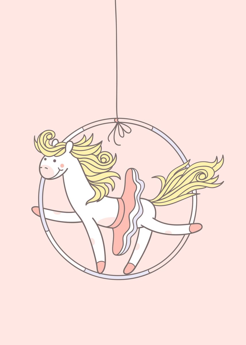 'Circus Aerial Hoop Pony' Poster by Turie Art | Displate