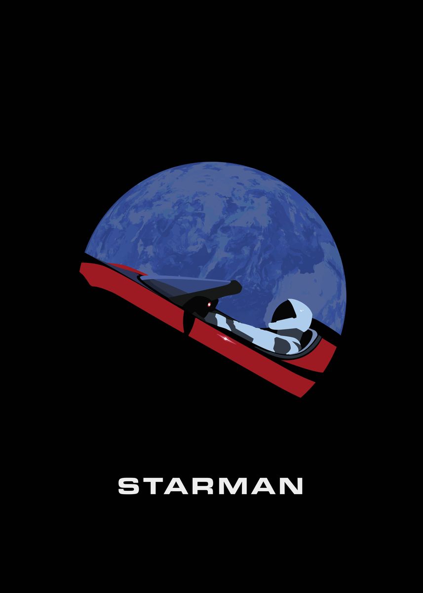 'Starman' Poster, picture, metal print, paint by Nabil Benhadi | Displate