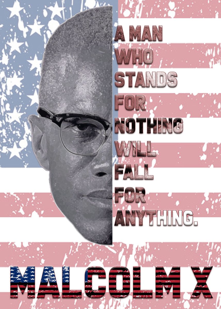 'Malcolm X' Poster, picture, metal print, paint by Vitor Silva | Displate