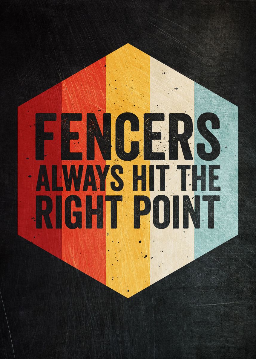 'Fencers Hit The Point' Poster, picture, metal print, paint by ...