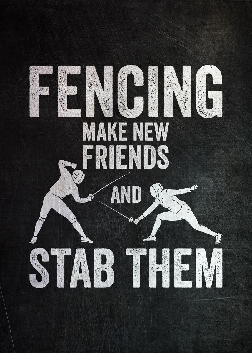 'Fencing' Poster, picture, metal print, paint by PosterWorld | Displate