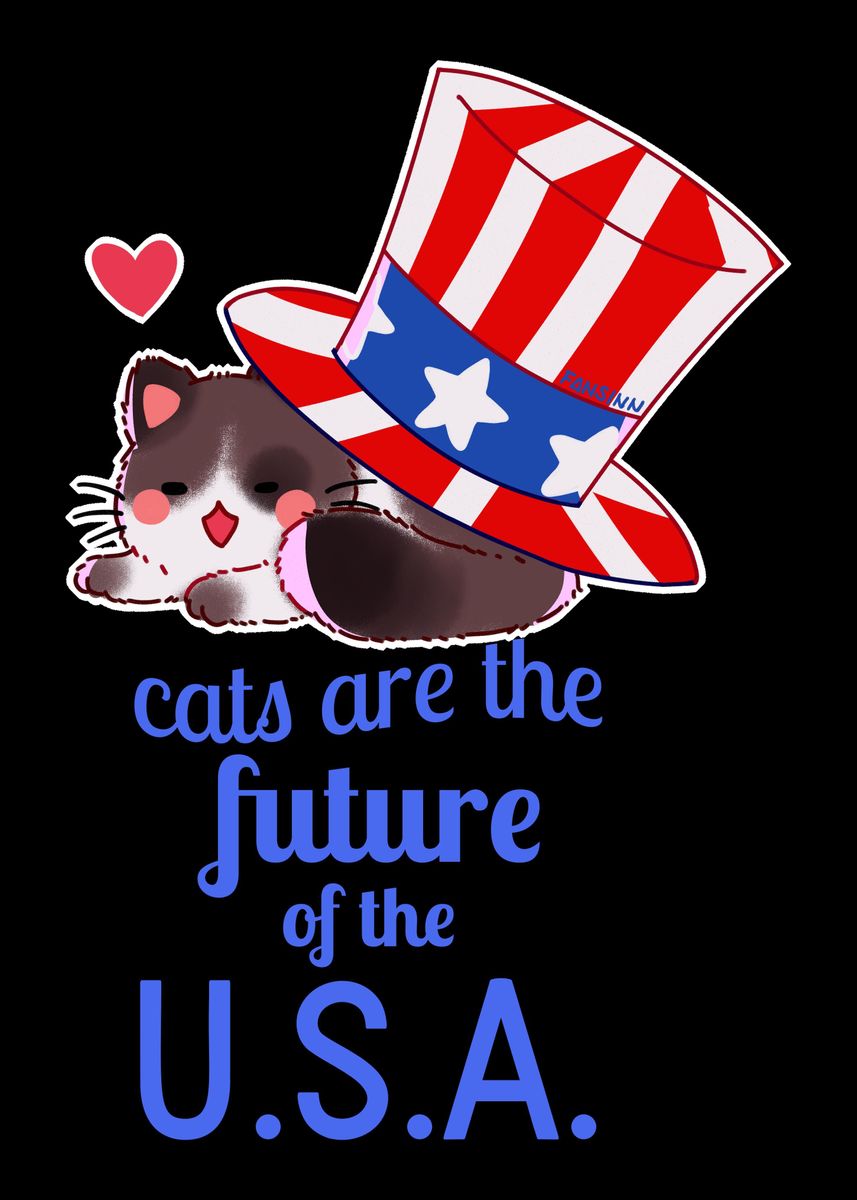 'Cats USA America' Poster, picture, metal print, paint by fansinn ...