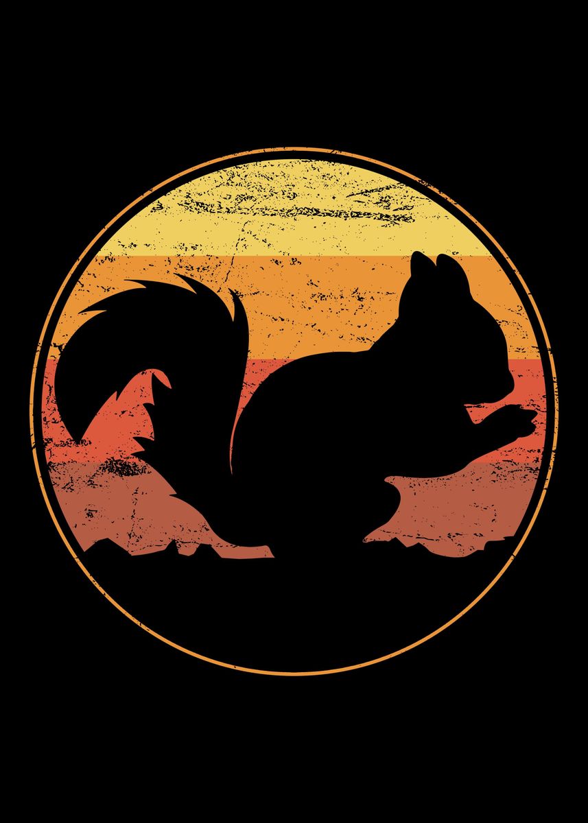 'Squirrel Rodent Retro' Poster by BLVCKPLATE | Displate