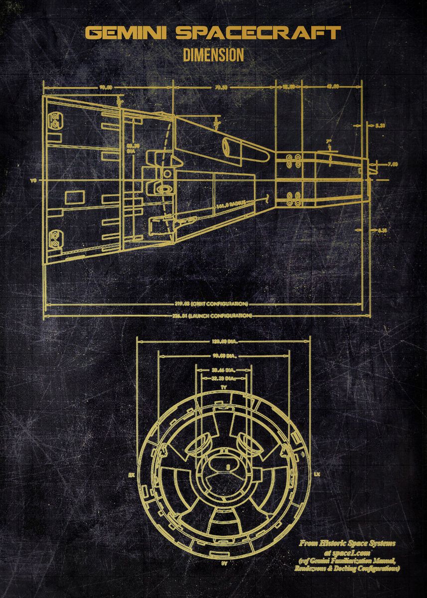 'gemini spacecraft ' Poster, picture, metal print, paint by MAXART ...