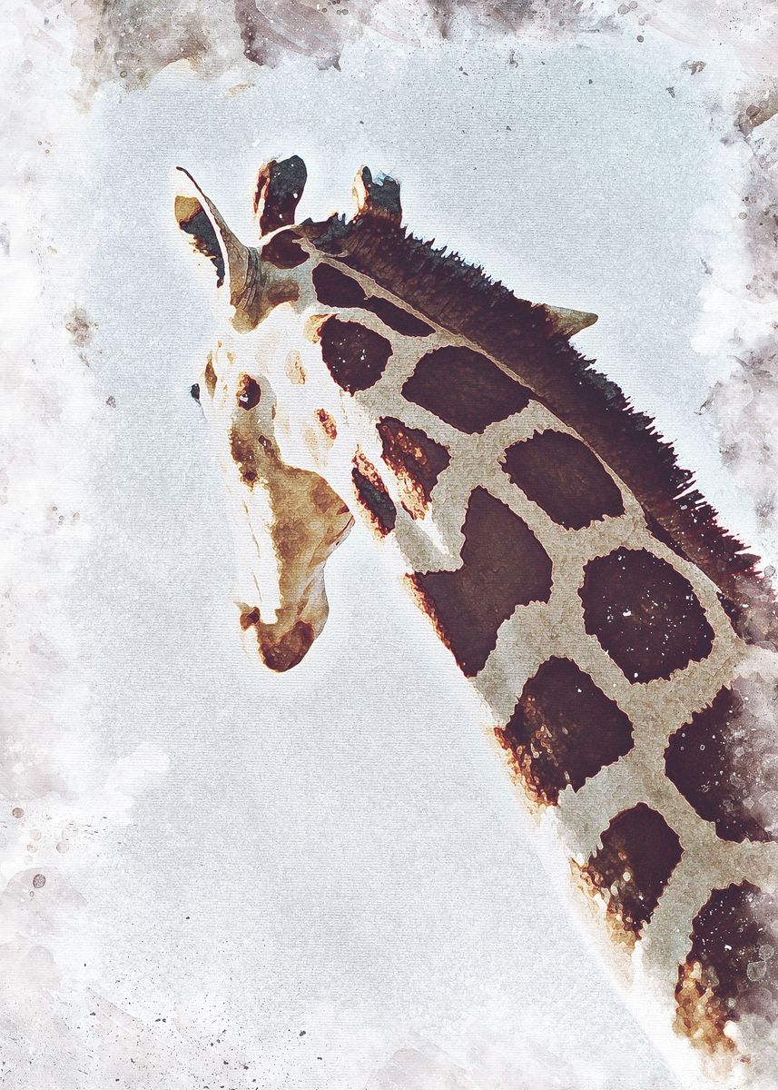 'giraffe poster' Poster, picture, metal print, paint by Haruka Studio ...