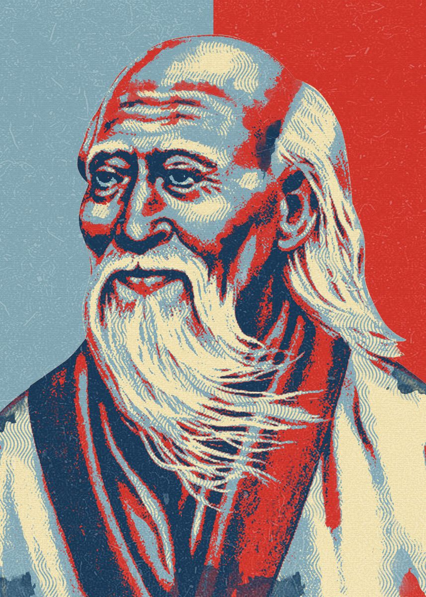 'Lao Tzu' Poster, picture, metal print, paint by Izmo Scribbles | Displate
