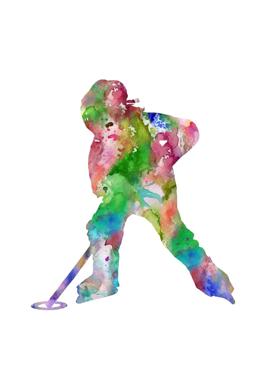 'Ringette player ' Poster, picture, metal print, paint by RosaliasArt ...