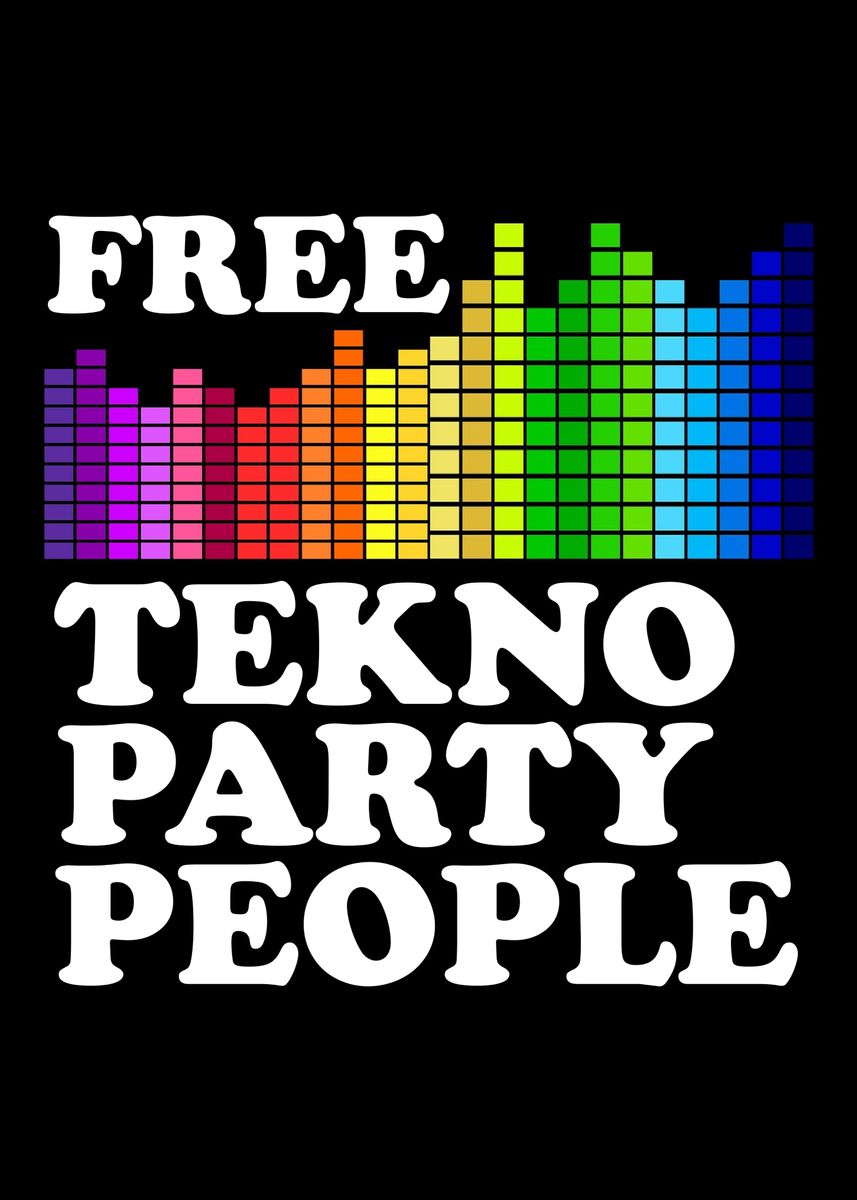 'Free Tekno' Poster, picture, metal print, paint by Sebastian Wünsche ...