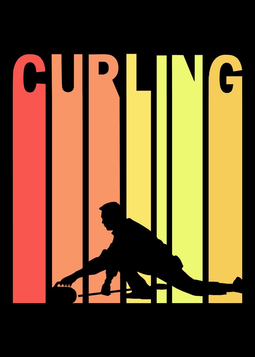 'Curling' Poster, picture, metal print, paint by TheSpezialBrand | Displate
