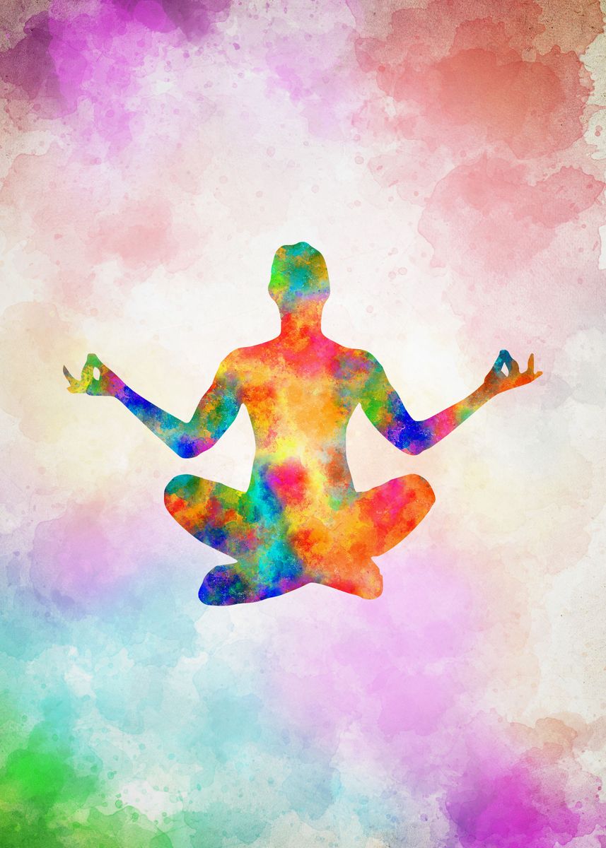 'mediation pose' Poster, picture, metal print, paint by SplashDesign ...