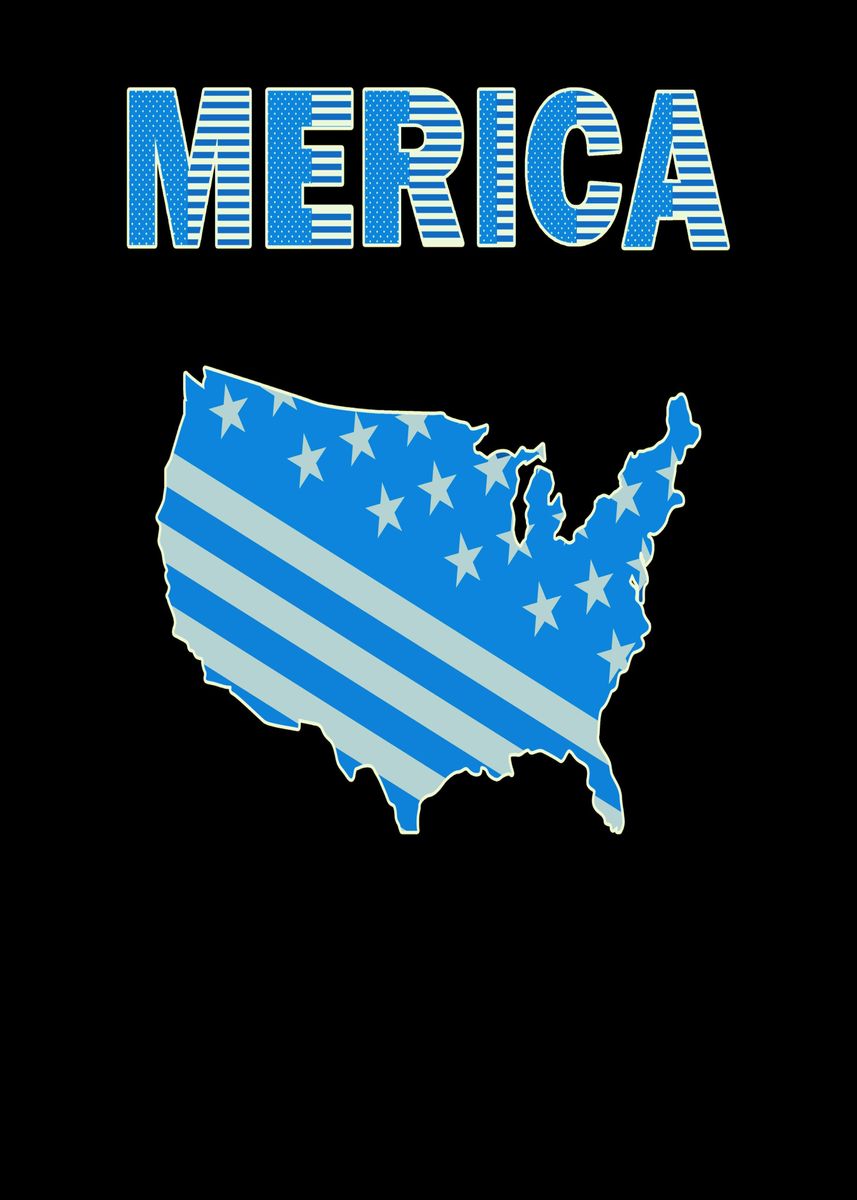 'Merica Map America 4th' Poster by sytacdesign | Displate