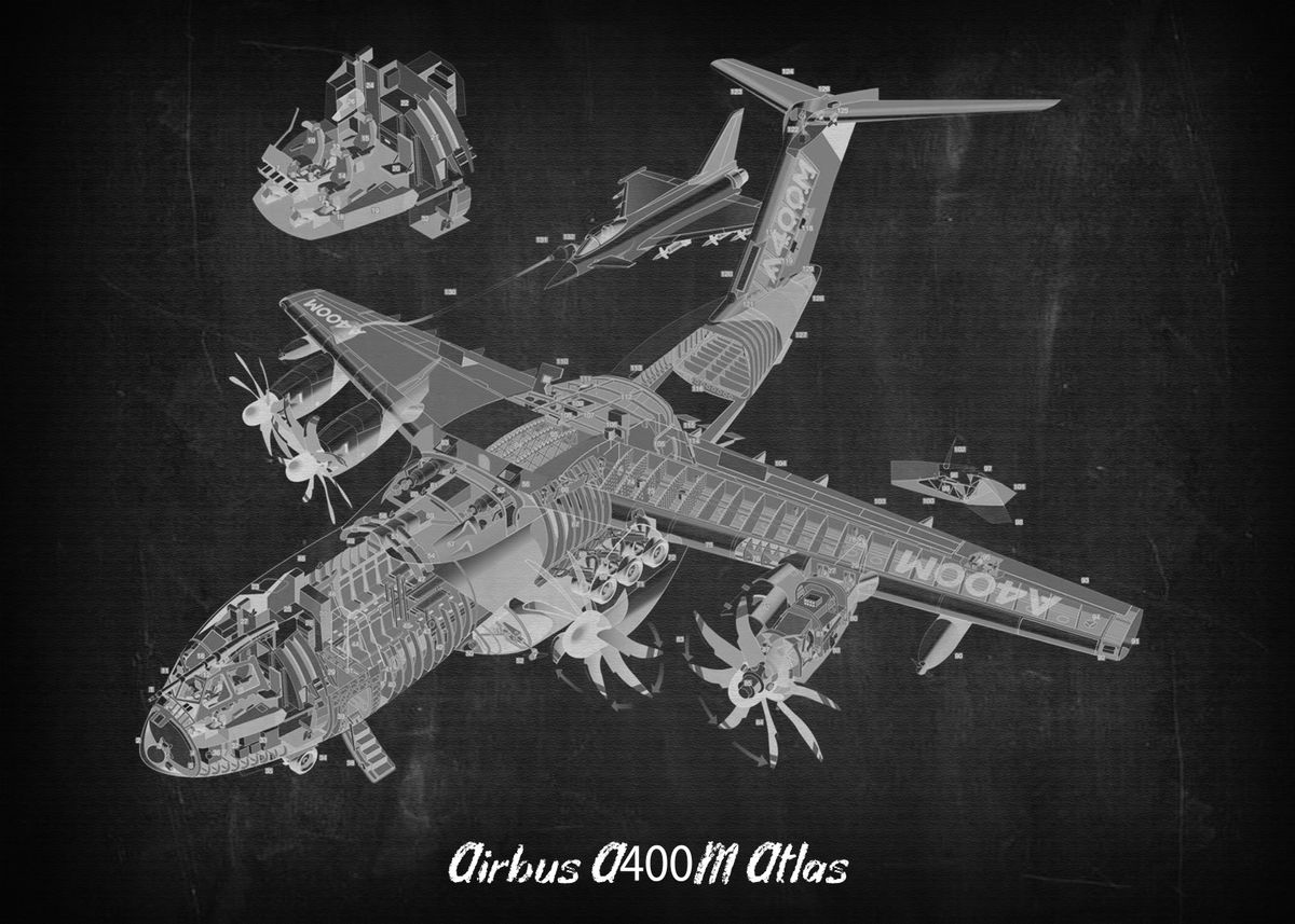 'Airbus A400M Atlas' Poster by MICHAEL BRUNS PLATES | Displate