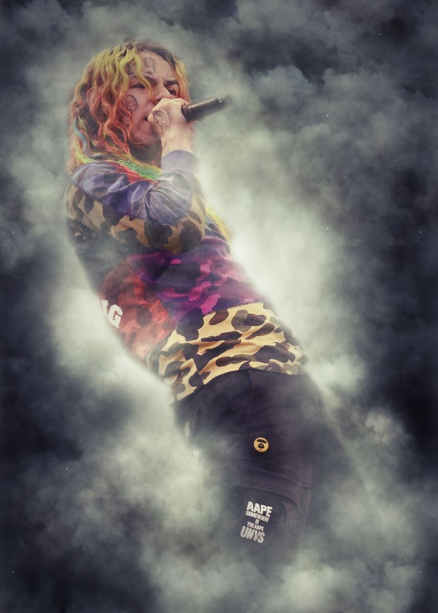 '6ix9ine' Poster, picture, metal print, paint by SA KE | Displate