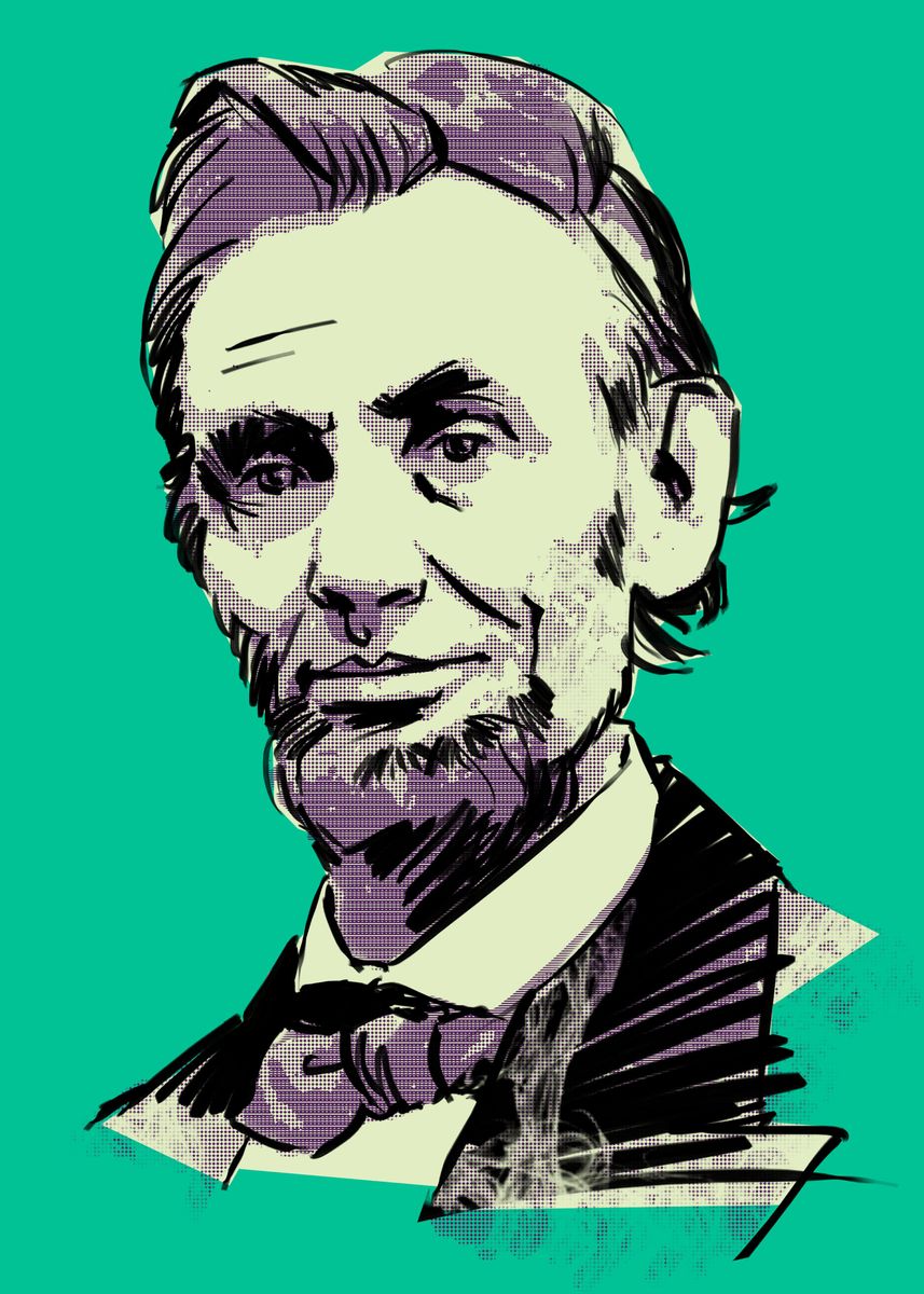 'Abraham Lincoln portrait' Poster by Ed Labetski | Displate