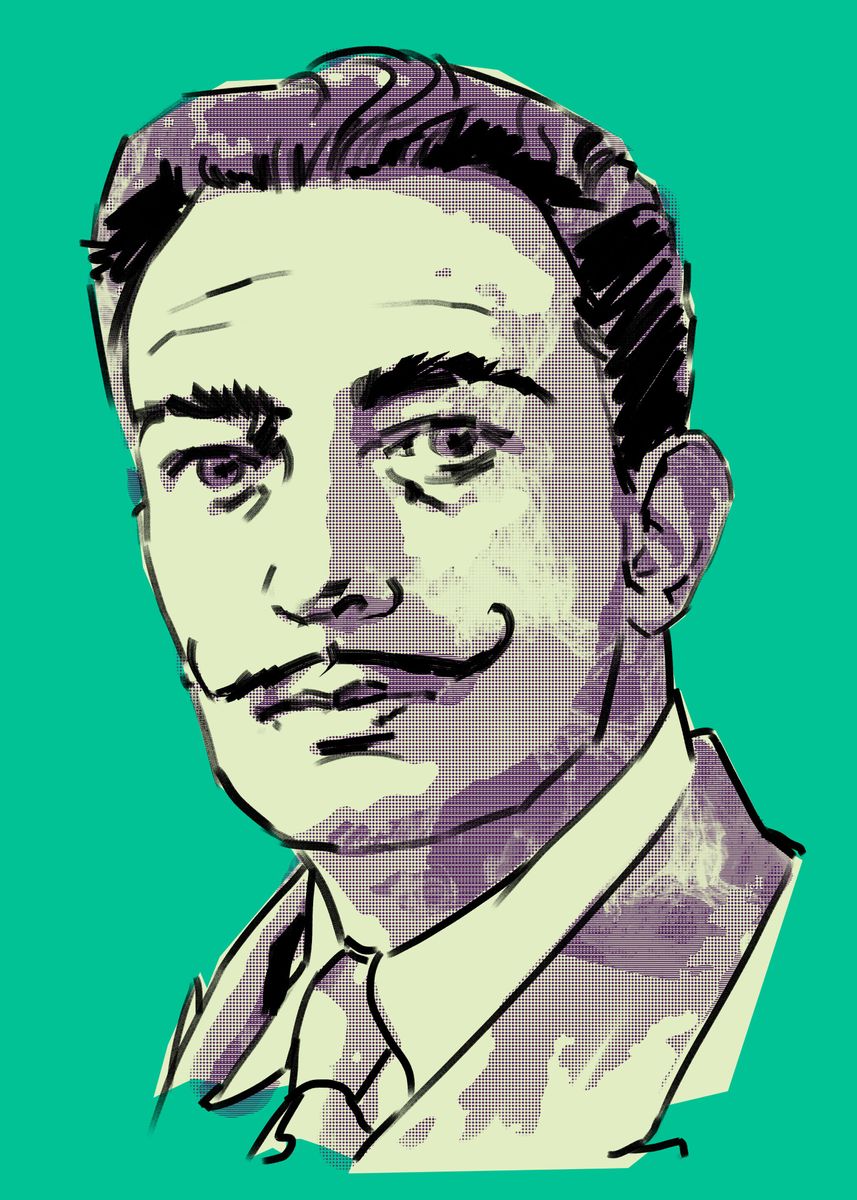 'Salvador Dali portrait' Poster, picture, metal print, paint by Ed ...