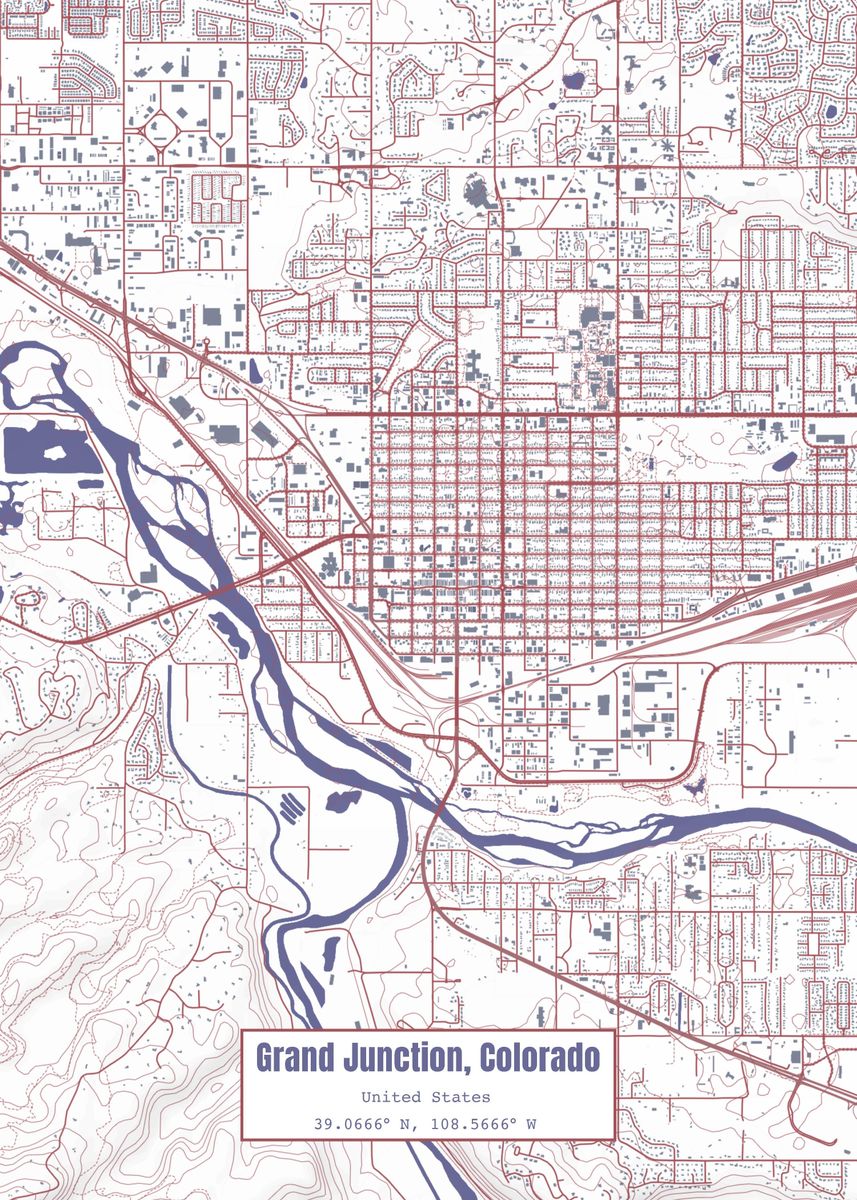 'Grand Junction CO USA Flag' Poster, picture, metal print, paint by ...