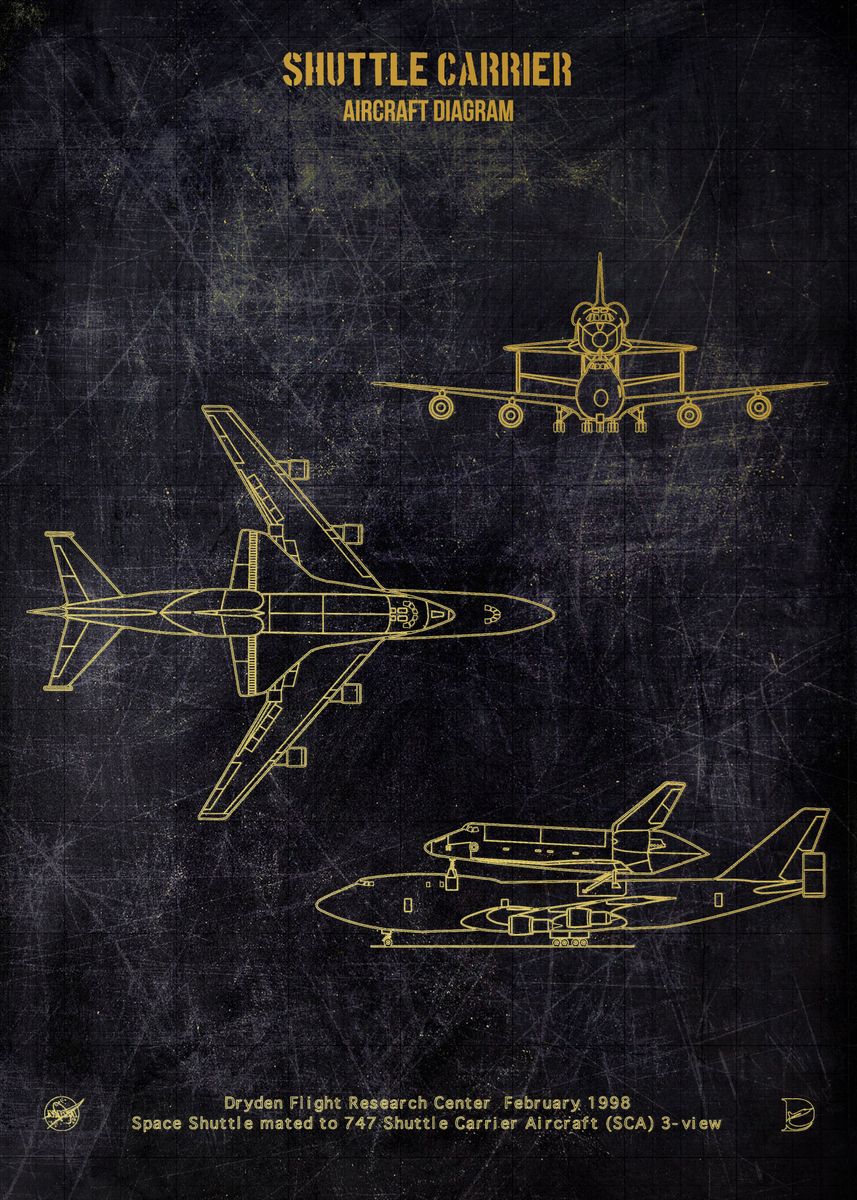 'shuttle carrier' Poster, picture, metal print, paint by MAXART DESIGN ...