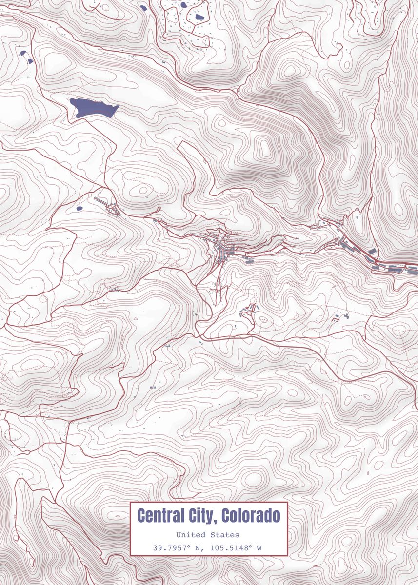 'Central City CO USA Flag' Poster by Outward Cartography | Displate