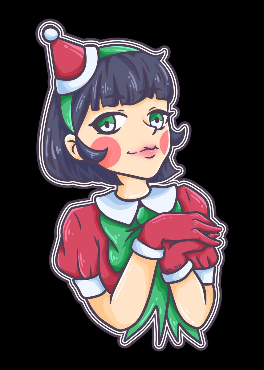 'pretty woman Santa Santa C' Poster, picture, metal print, paint by ...