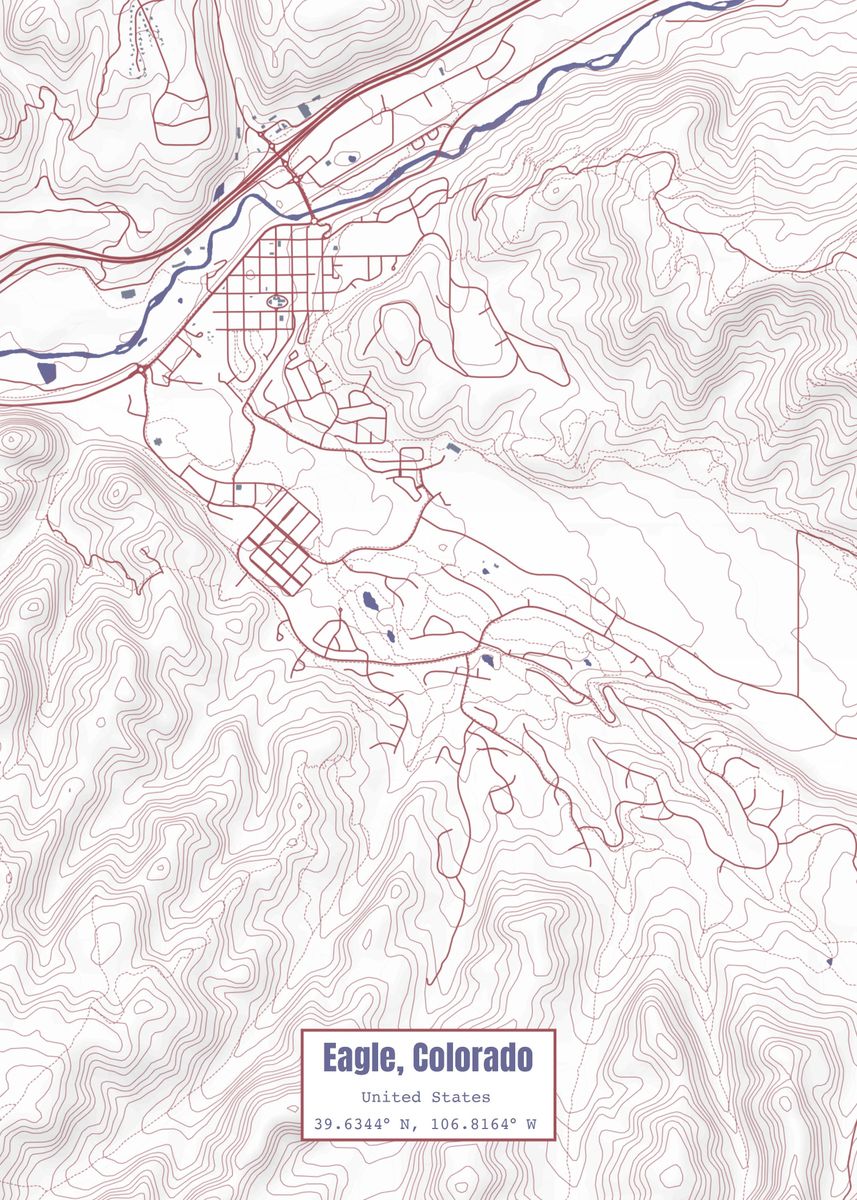 'Eagle CO Map USA Flag' Poster by Outward Cartography | Displate