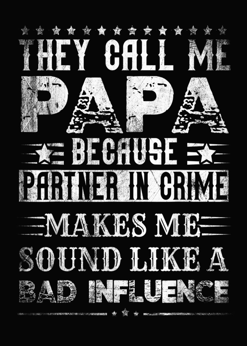 'Funny Papa Gift Father ' Poster, picture, metal print, paint by ...