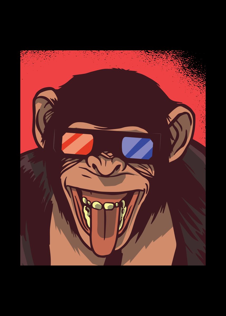 'Cool Retro Monkey' Poster by DavinciStore21 | Displate
