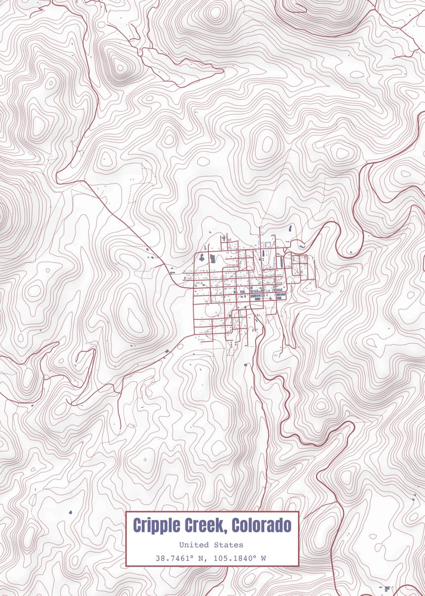 'Cripple Creek CO USA Flag' Poster, picture, metal print, paint by ...