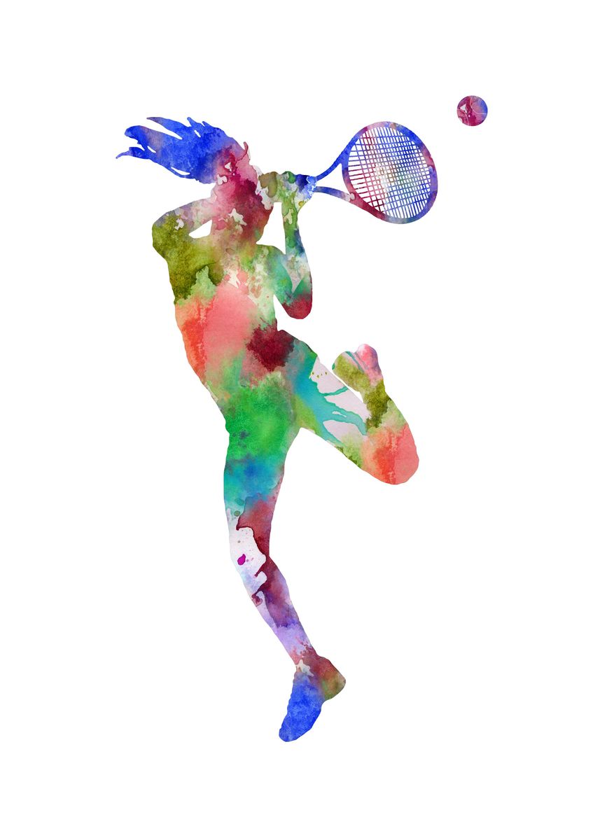 'Tennis player ' Poster, picture, metal print, paint by RosaliasArt ...