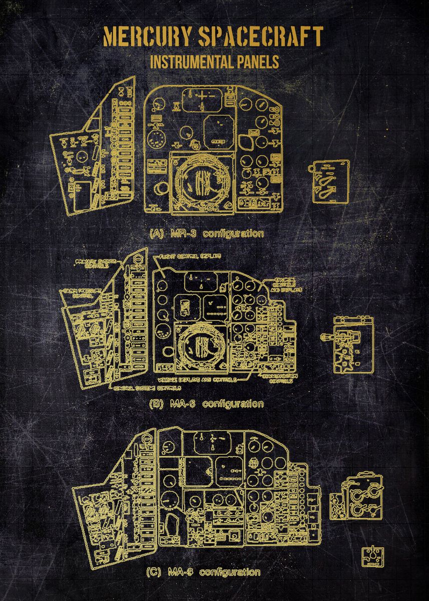 'mercury spacecraft ' Poster, picture, metal print, paint by MAXART ...